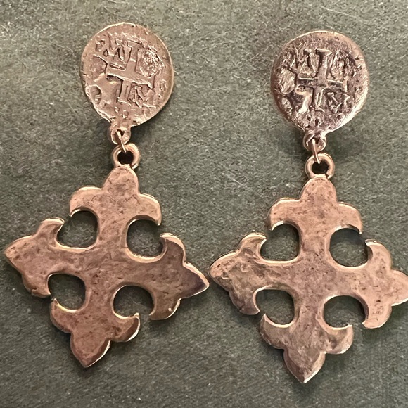 Jewelry | Julio Designs Coin Cross And Maltese Cross Post Top Earring ...